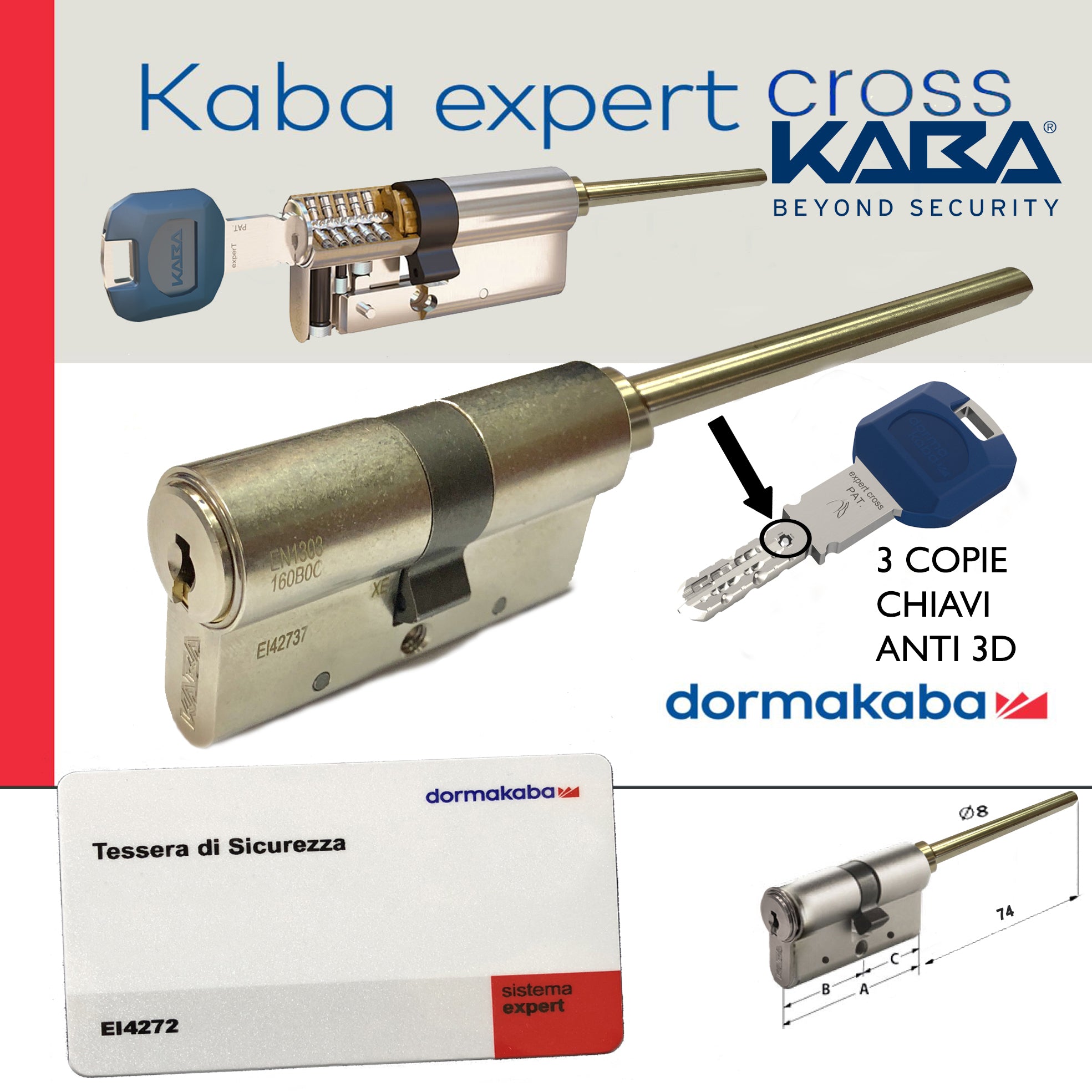 Cilindro Kaba ExperT Cross® Codolo K89/DKZ – Guerrieri Sicurezza